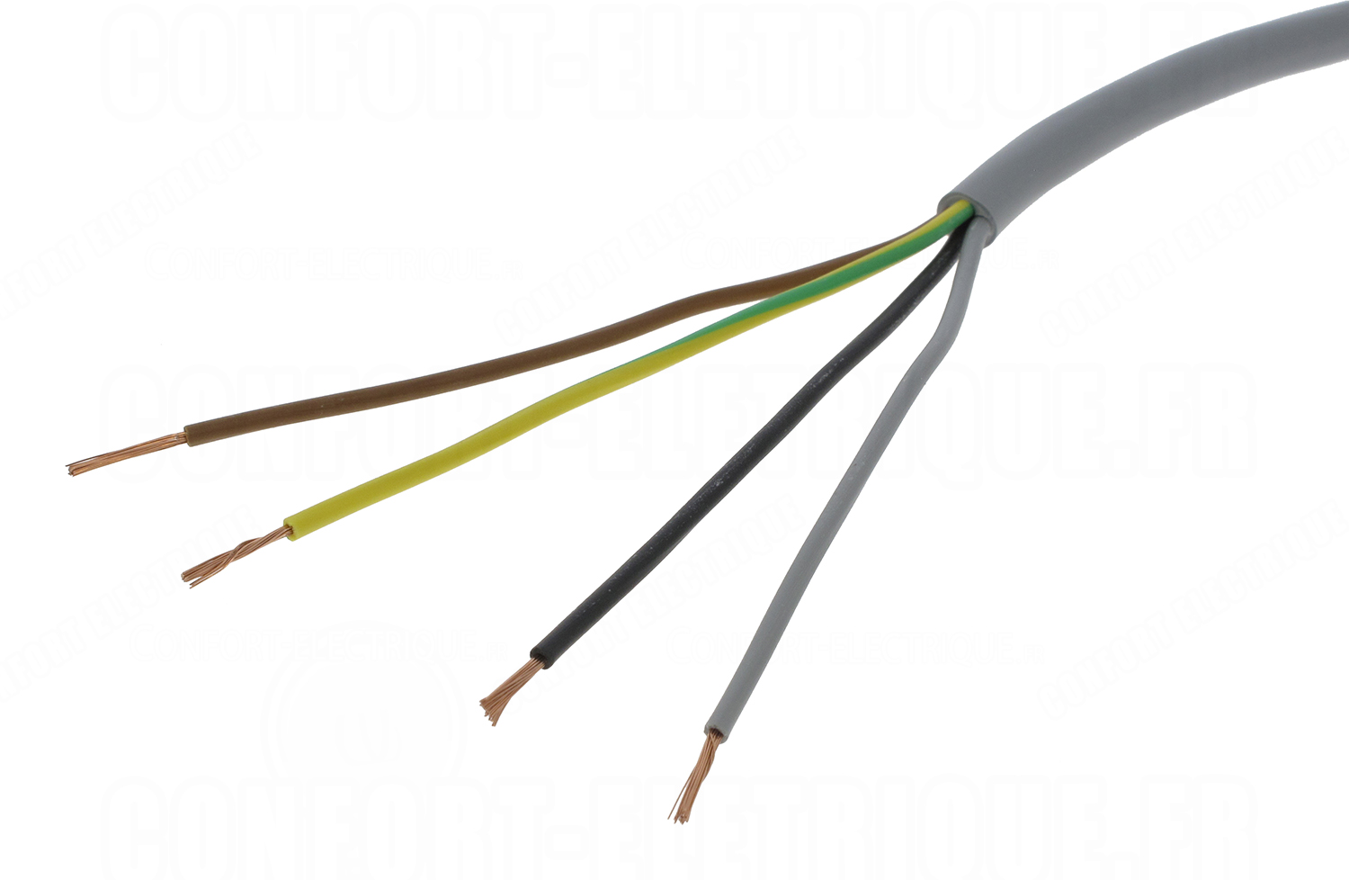 Cable Souple H05VV-F - 4G0.75 mm² - Gris - Couronne de 100 m..