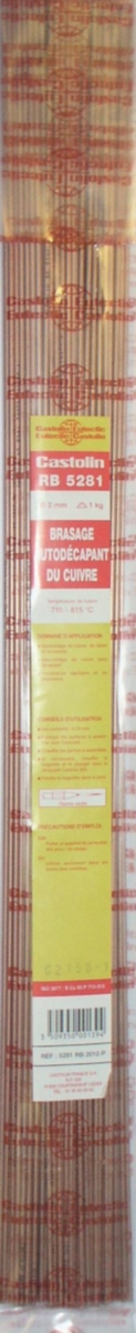 Baguette de brasage - RB5281 - Brasage du cuivre D2 - 1kg