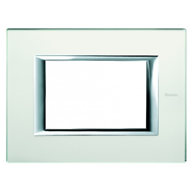 Plaque rectangulaire - Bticino Axolute - 3 modules - Argent