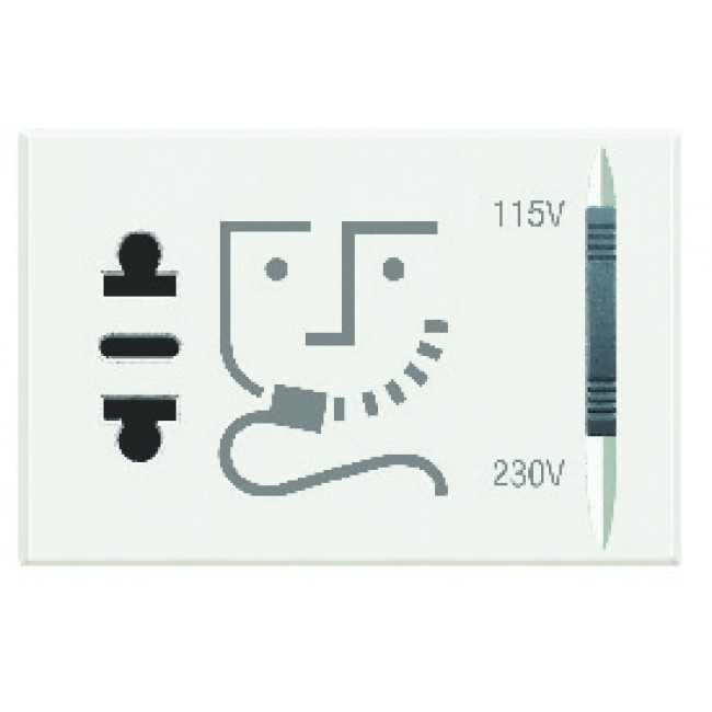 Prise de courant - Rasoir - 3 Modules - Bticino Axolute - Bl..