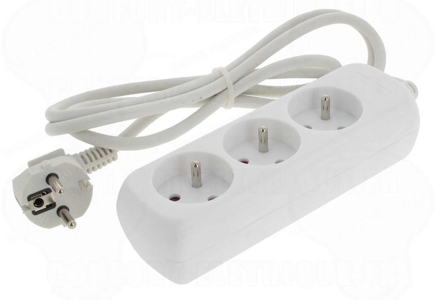 Rallonge multiprise 3 prises 2P+T avec cable 3G1mm de 1,5 m