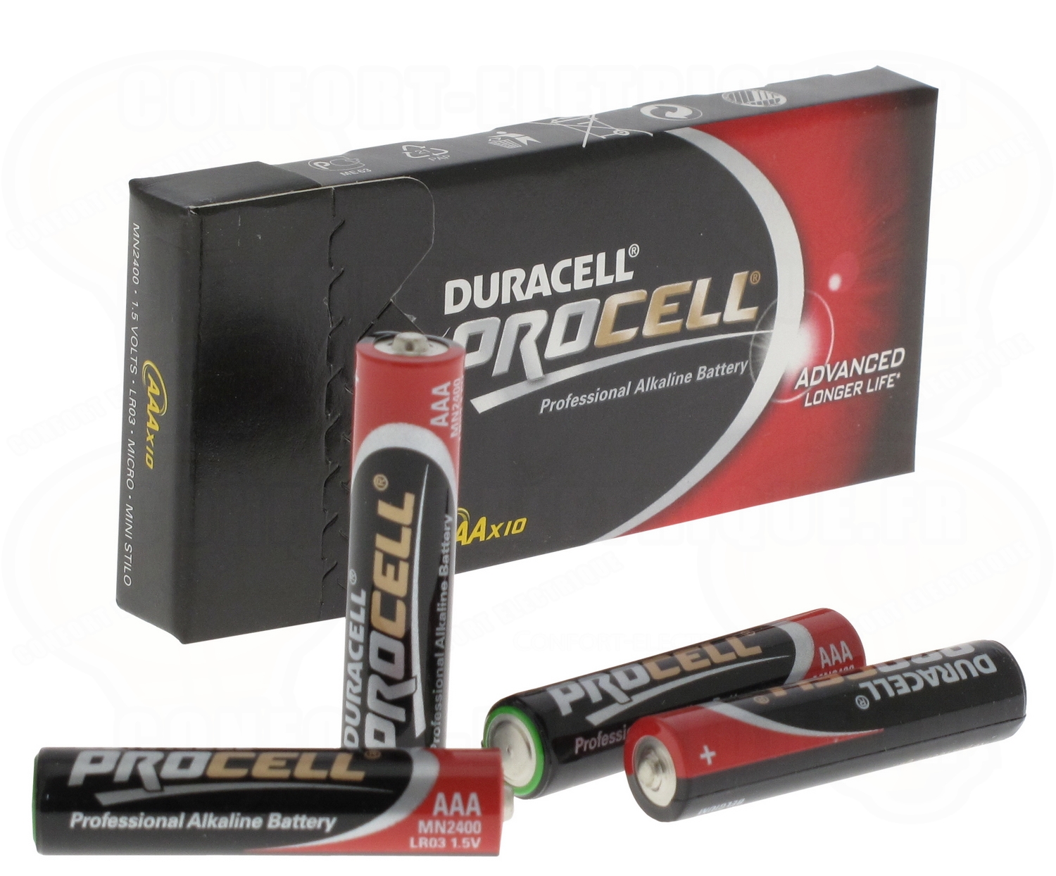 Pile LR03 AAA Duracell Procell x10 - 6,50€