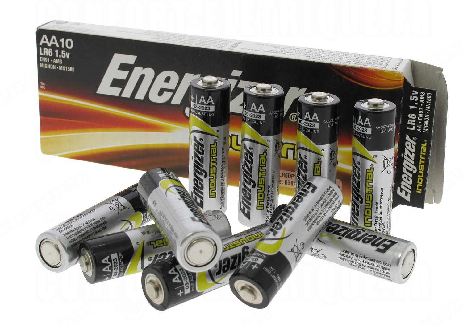 Pile LR6 AA energizer industriel x10 - 7,21€