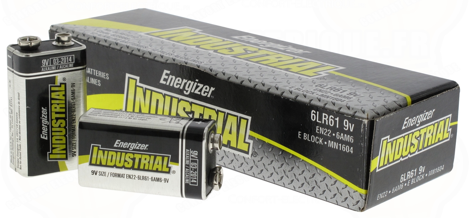 Pile 6LR61 9 volts energizer industriel x12 - 30,92€