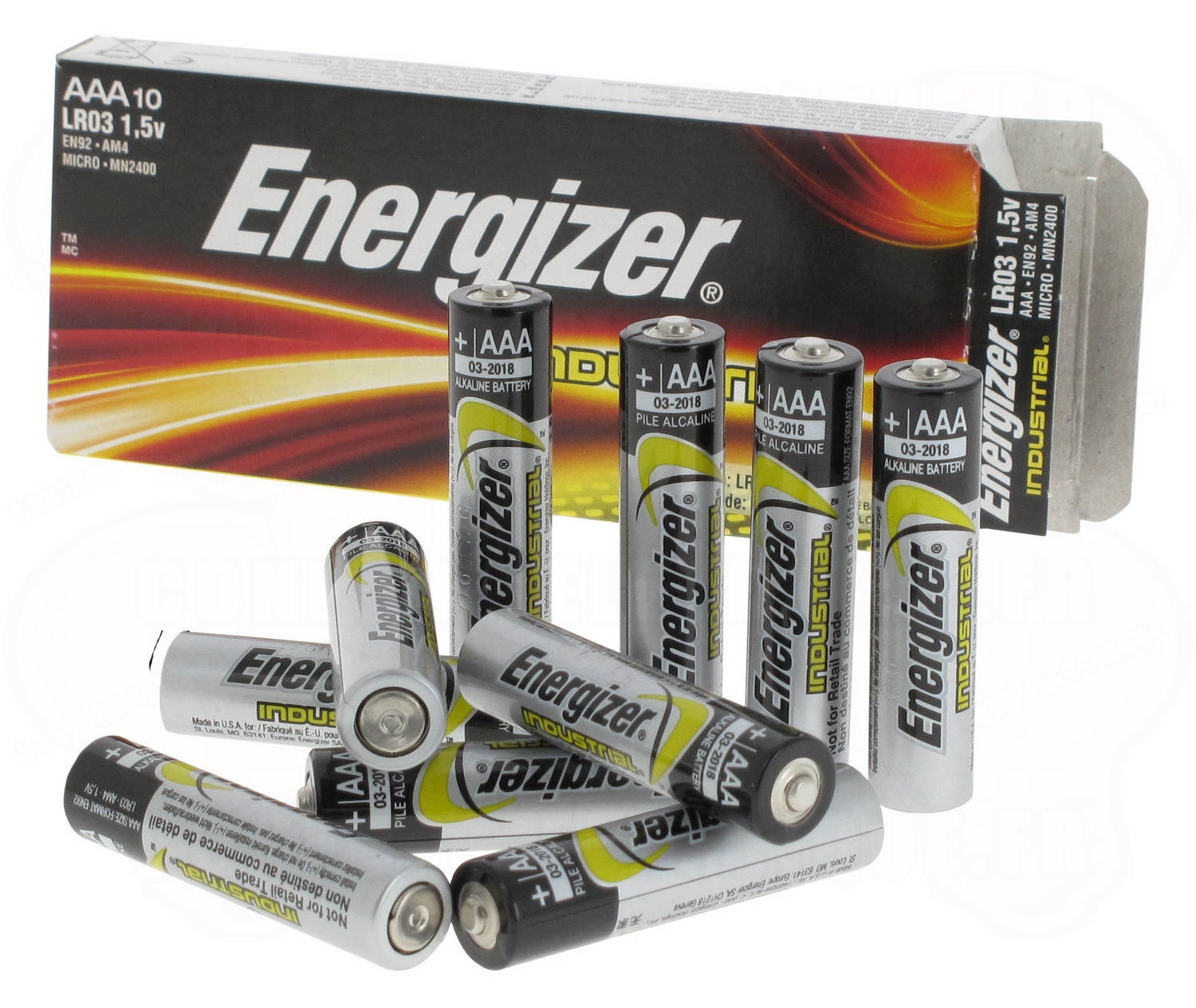 Pile LR03 AAA energizer industriel x 10 - 7,92€