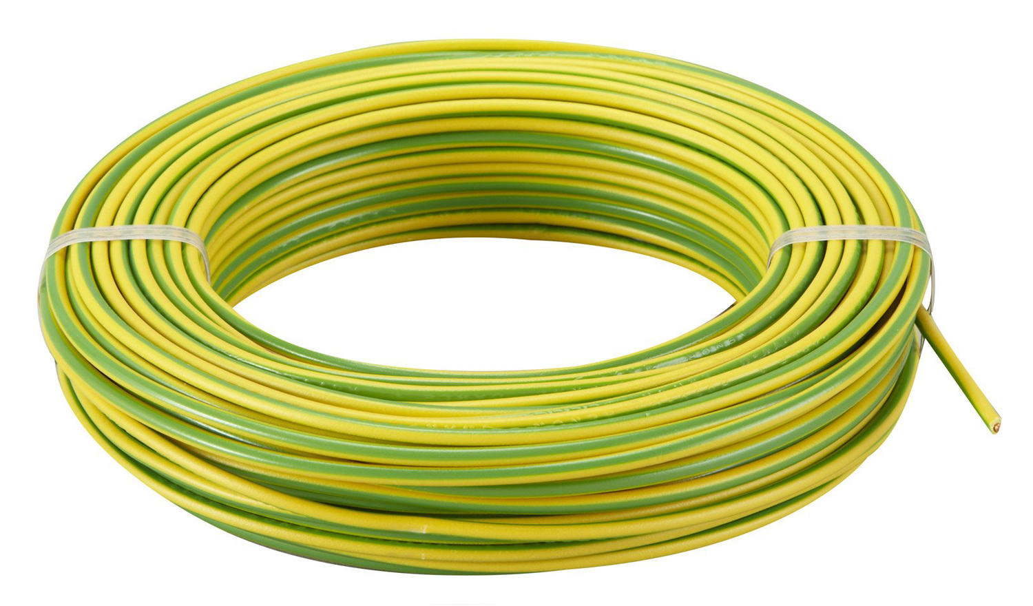 Fil rigide H07-VR 1 x 16 mm² - Vert Jaune - Au mètre - 7,47€..
