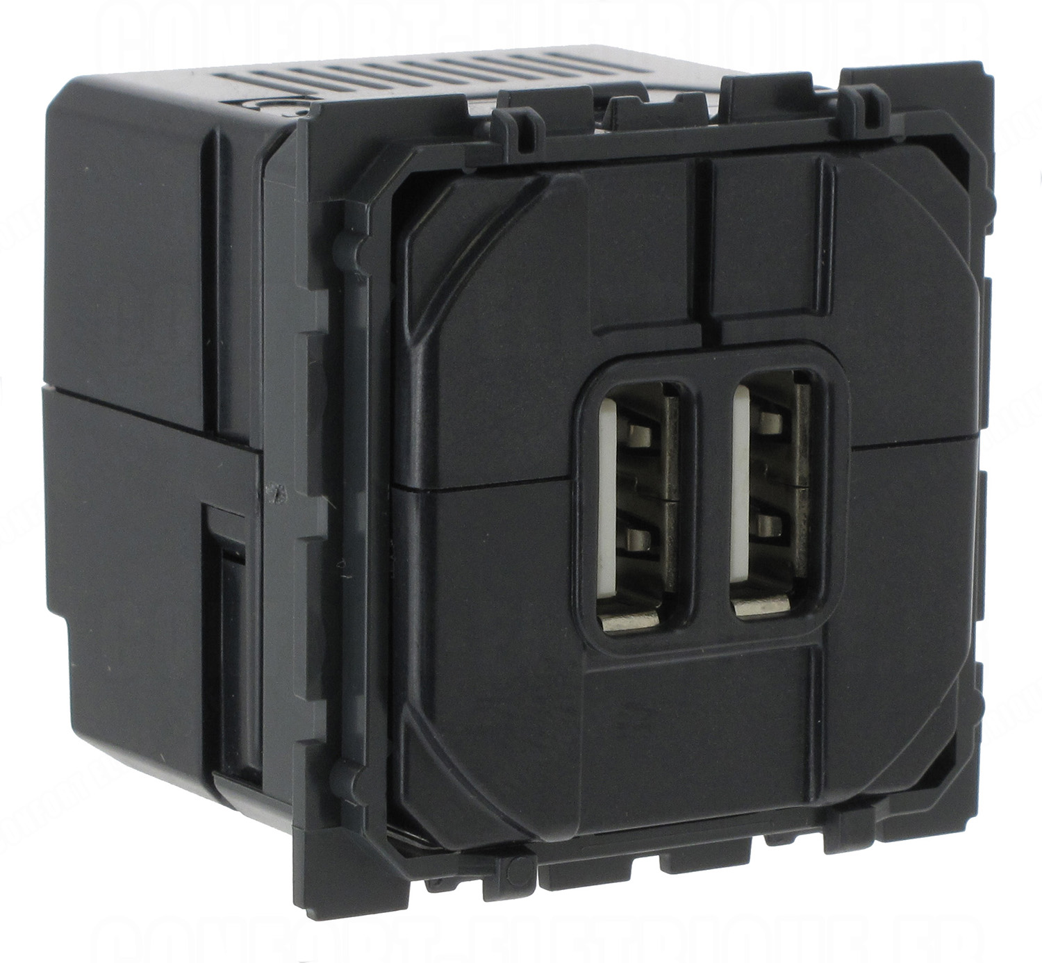 Prise USB chargeur 230V/5V 2 ports 2 modules Legrand Céliane..