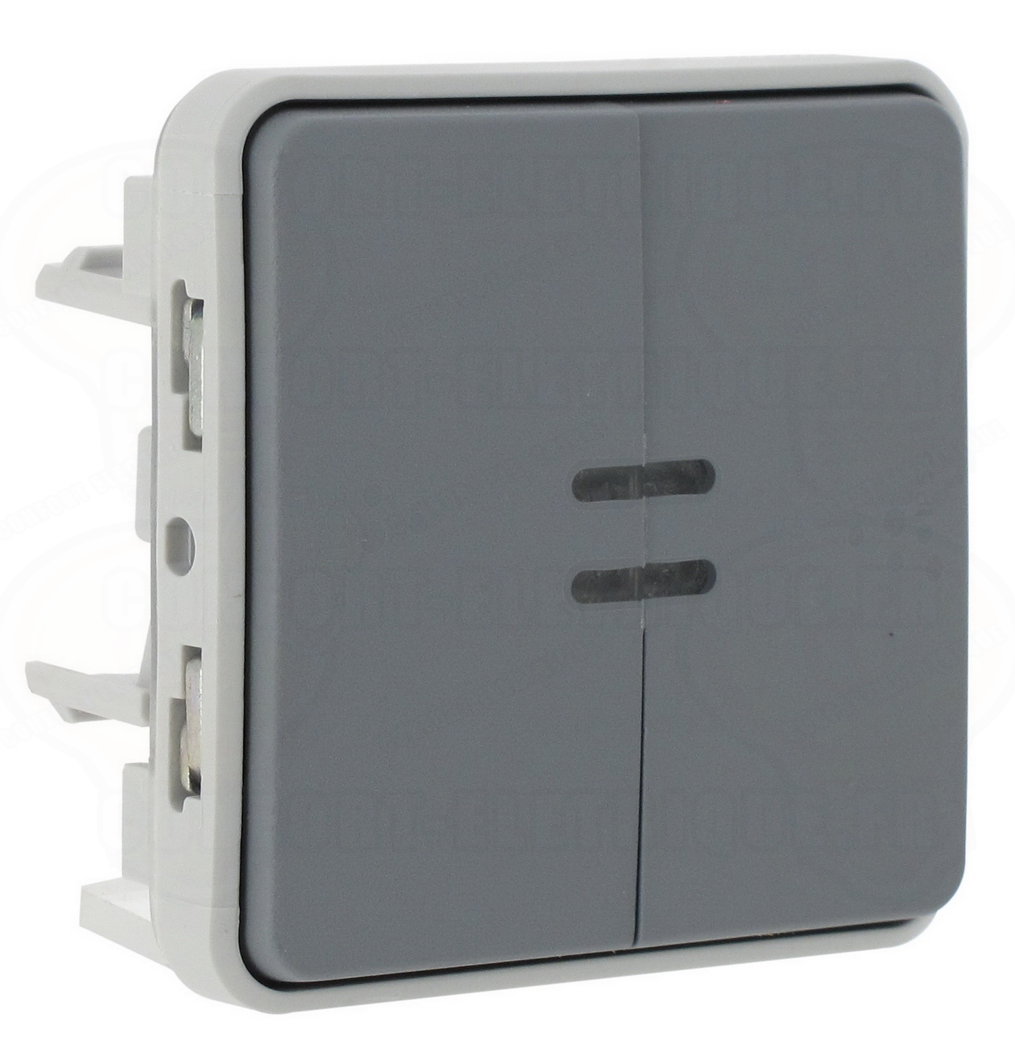Va et vient double lumineux - Legrand Plexo 55 - Gris - Comp..