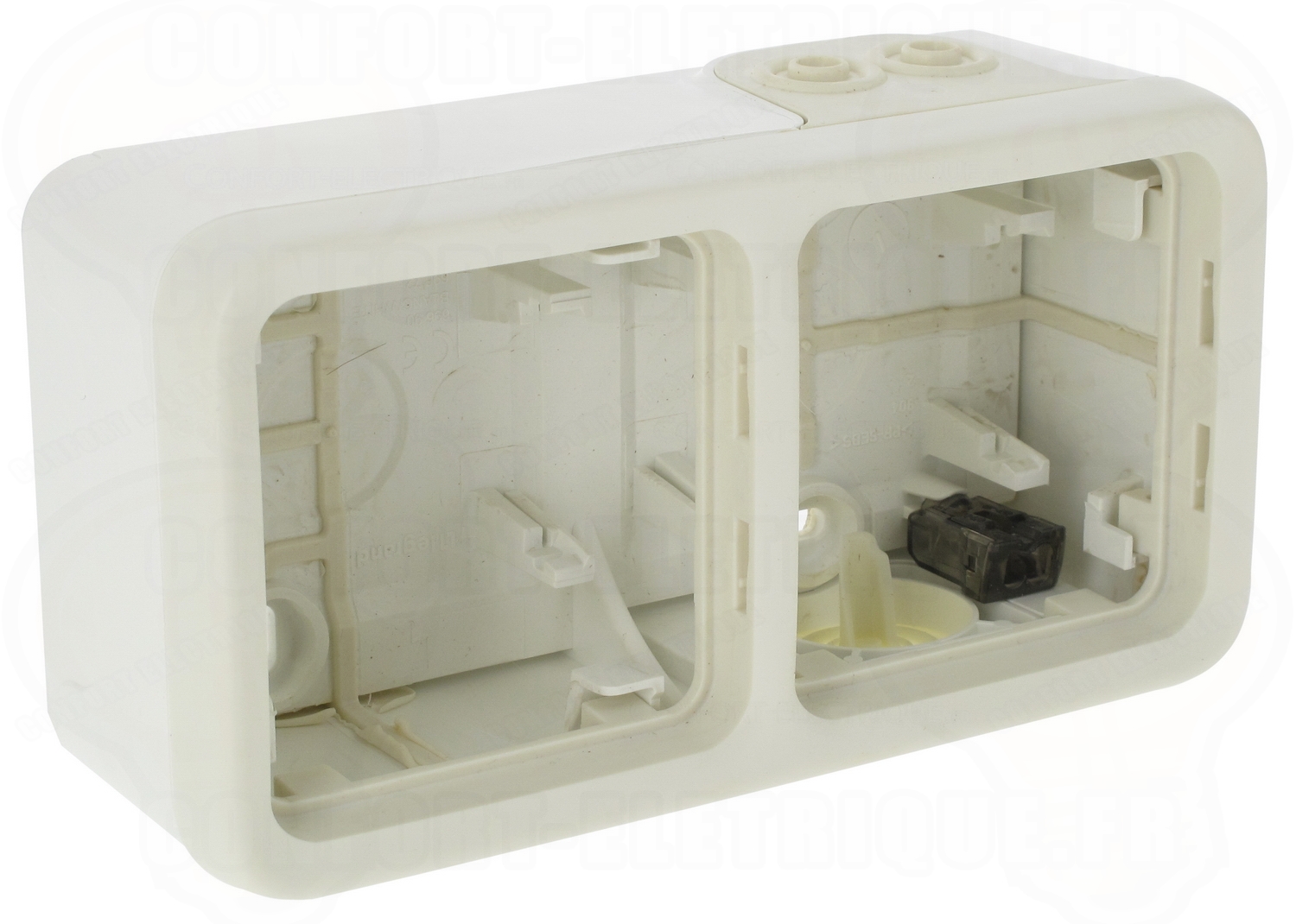 Boitier Plexo saillie 2 postes horizontal blanc (composable)..