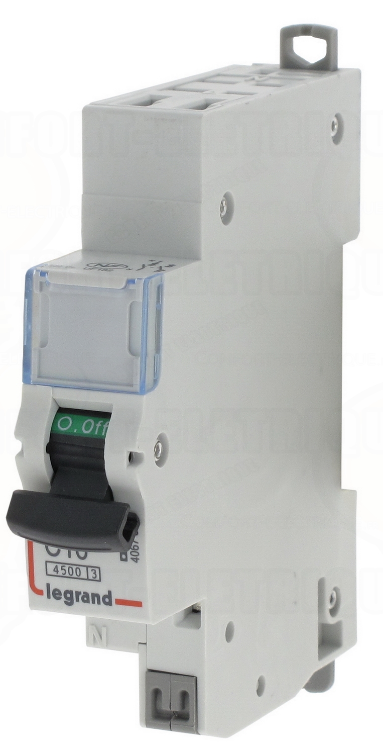 Disjoncteur 16A 4.5kA courbe C phase neutre Legrand DNX3 aut..