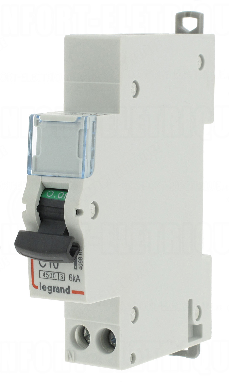 Disjoncteur 10A 6kA courbe C phase neutre Legrand DX3 auto