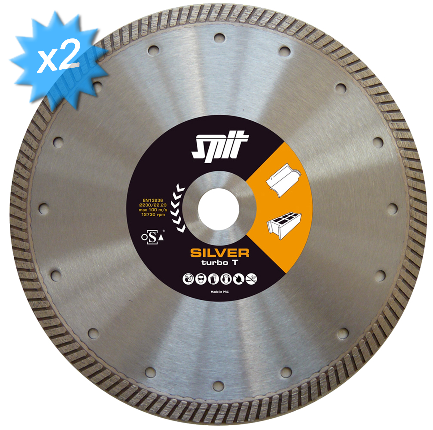 SPIT X-TREME SILVER Turbo - 2 Disques diamant diamètre 150 m..