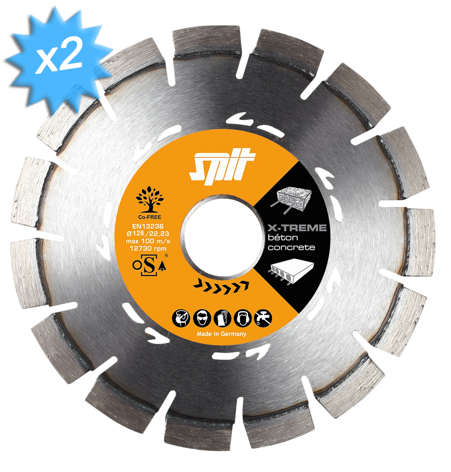 SPIT X-TREME BETON - 2 Disques diamant diamètre 150 mm - 456..
