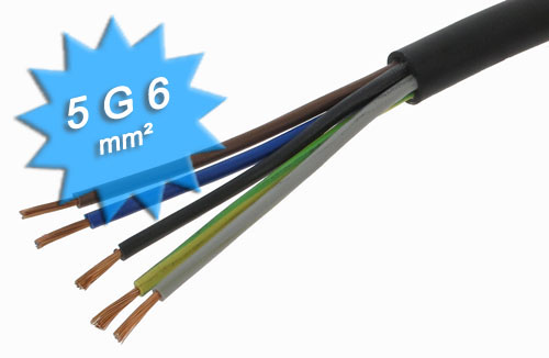 Cable électrique H07 RNF 5G6 mm au mètre - 17,17€