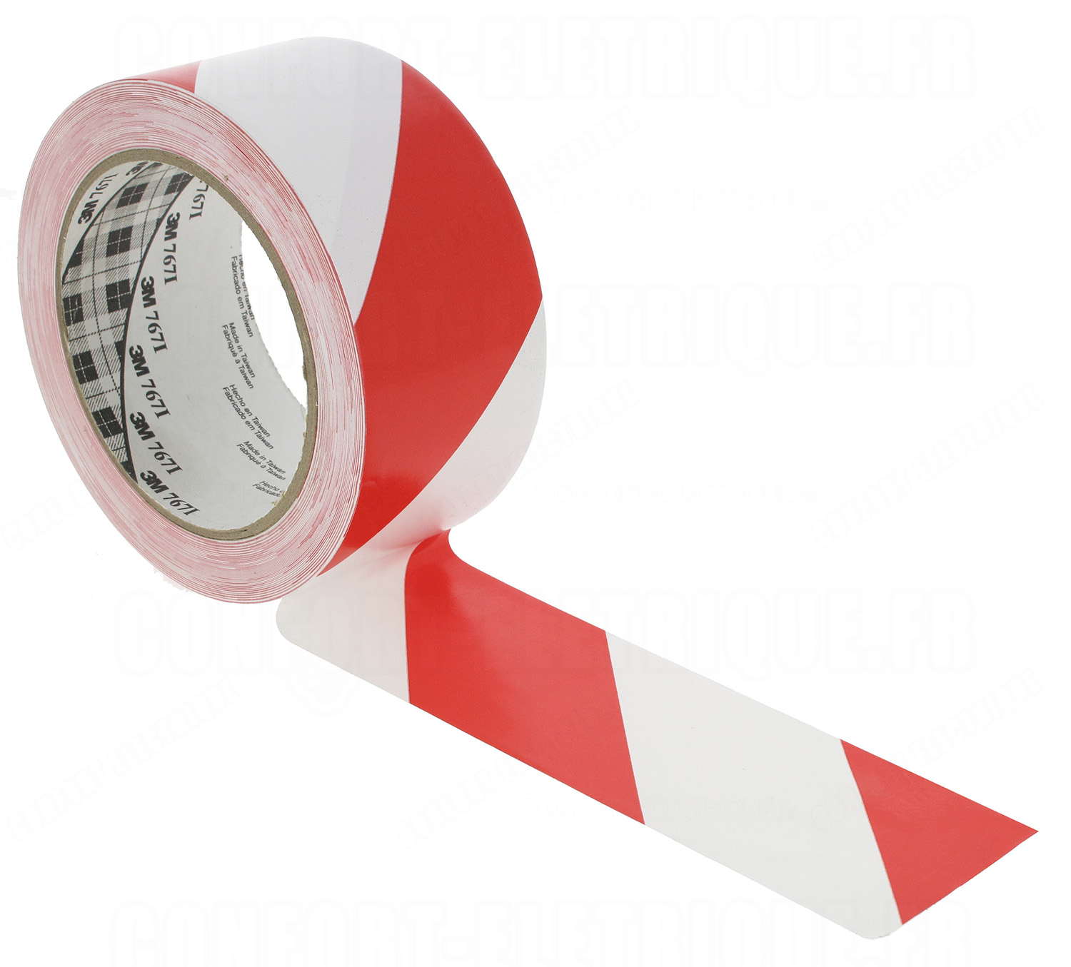 Scotch vinyle 3M 764I Rouge et Blanc largeur 50 mm - 12,96€