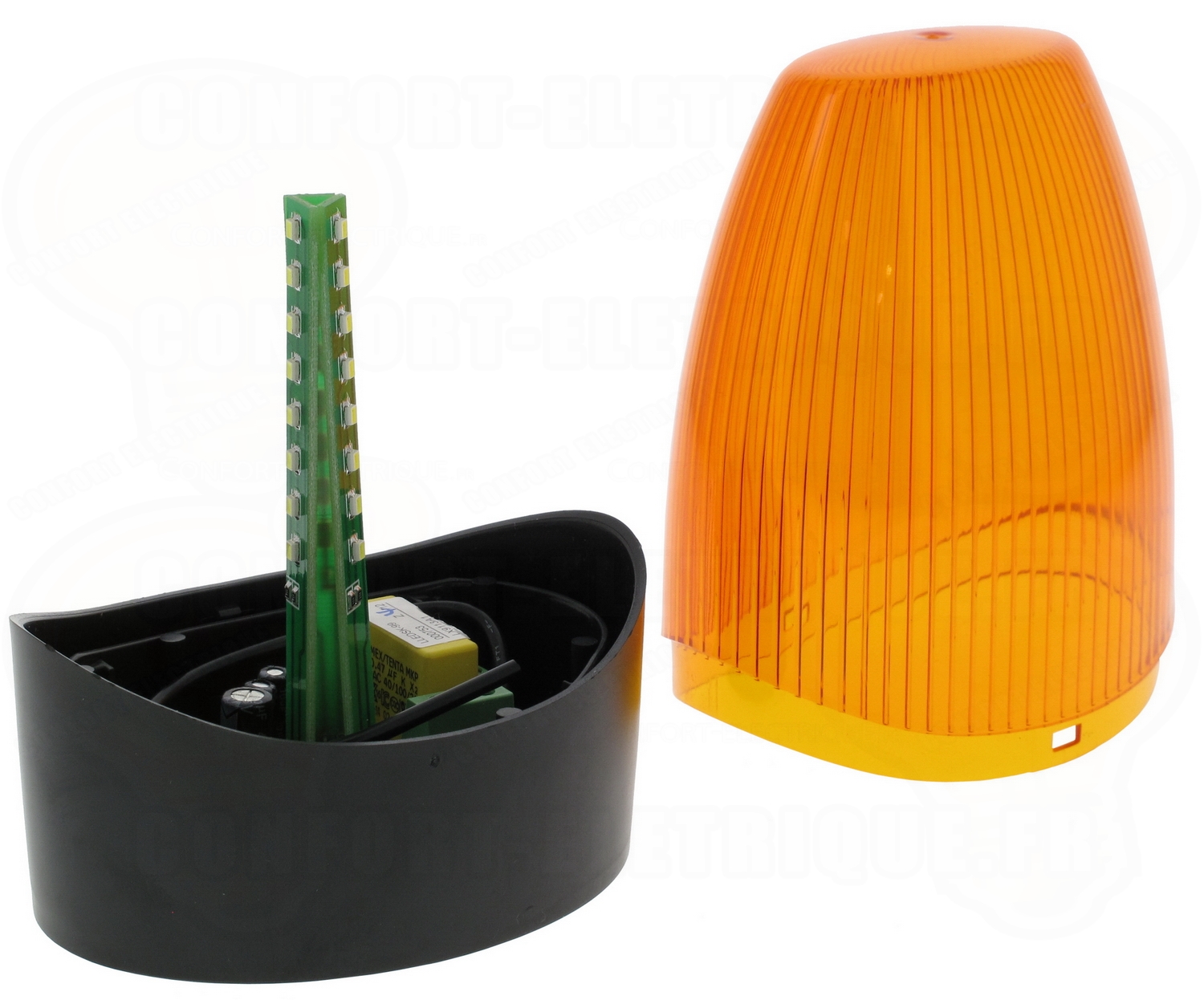 Clignotant à LED toutes tension - 12 - 24 et 230 Volts ovale..