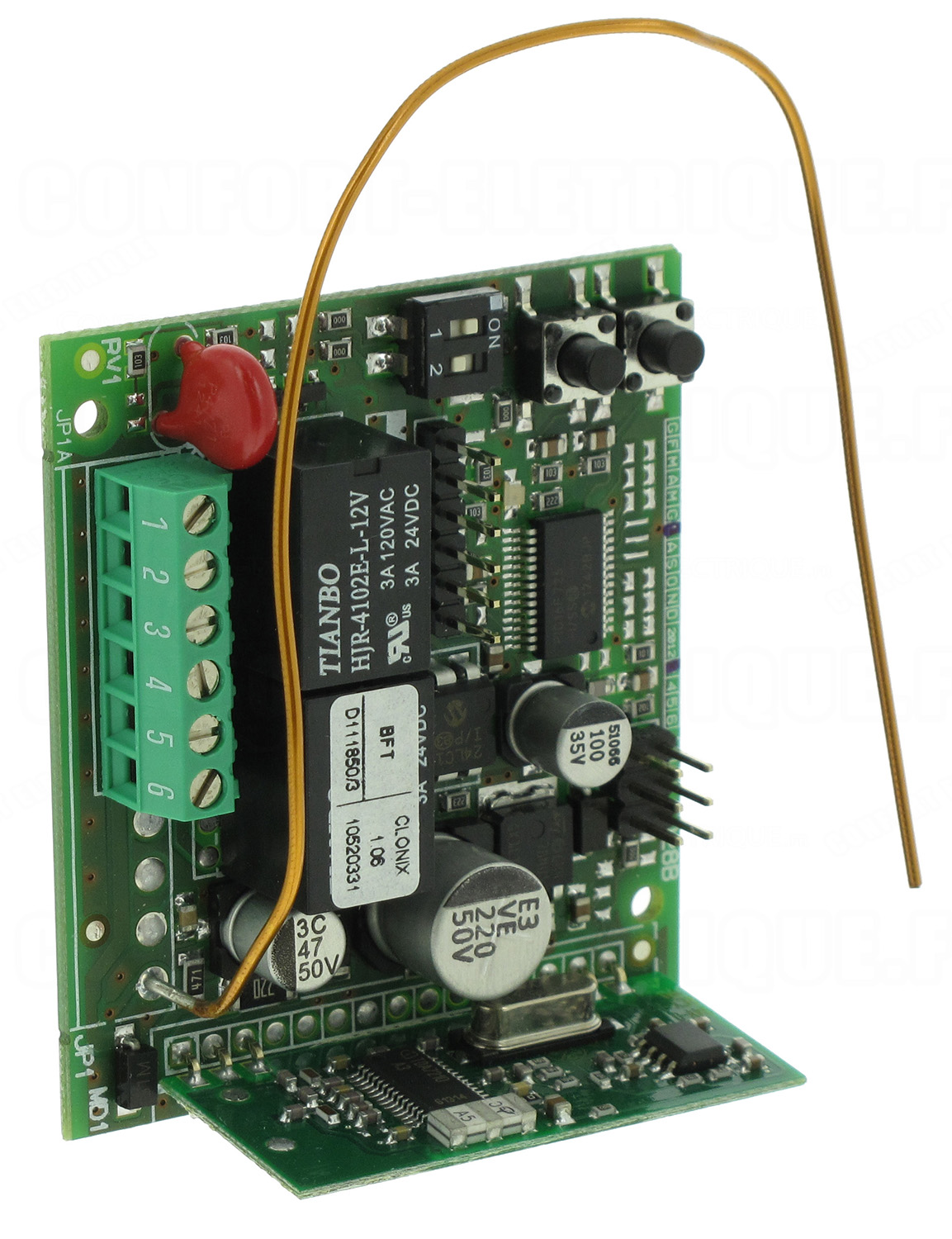 Récepteur radio BFT CLONIX 2E fréquence 433.92 Mhz 2 canaux...