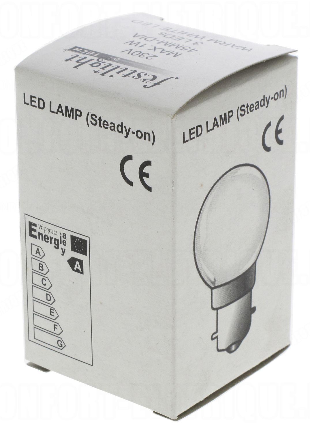 Ampoule à LED - Culot B22 - 0.62 Watts - Blanc chaud - IP44
