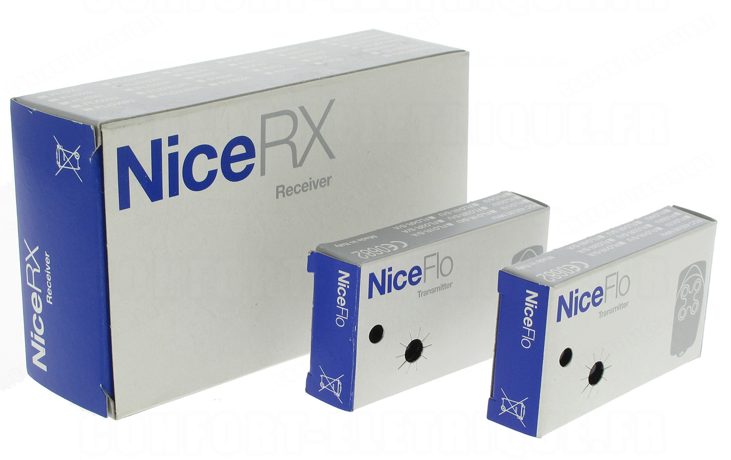 Kit récepteur radio NICE FLOX2R fréquence 433.92 Mhz 2 canau..