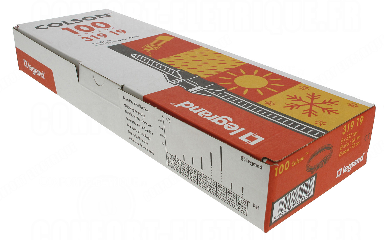 Collier installation électrique Legrand Colson 9 x 357 mm no..
