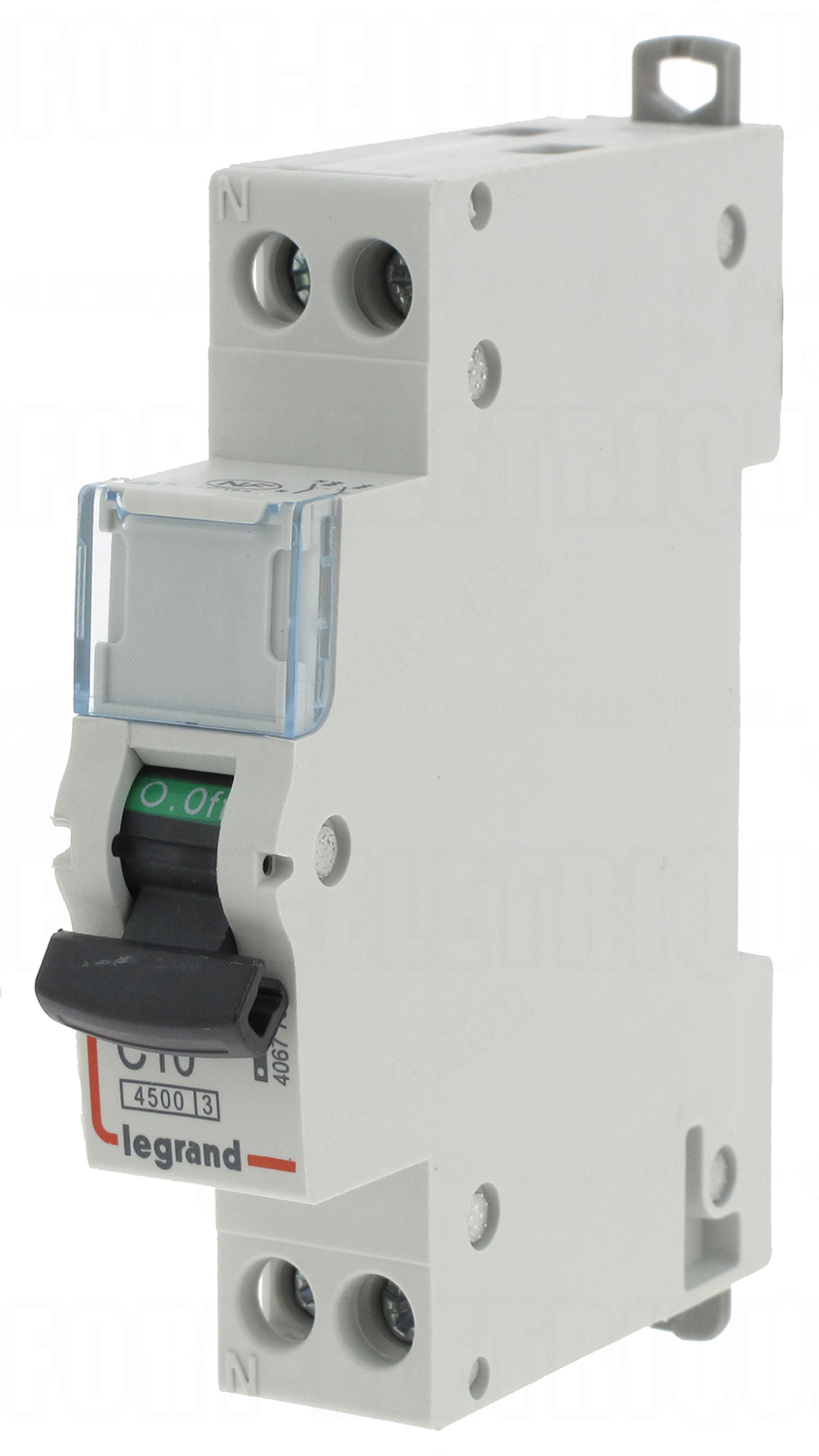 Disjoncteur 10A 4.5kA courbe C phase neutre Legrand DNX3 à v..