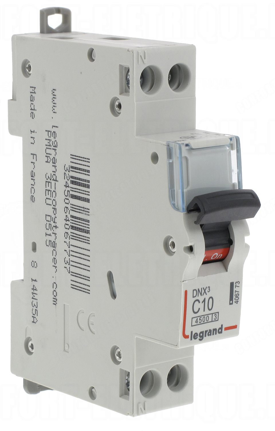 Disjoncteur 10A 4.5kA courbe C phase neutre Legrand DNX3 à v..