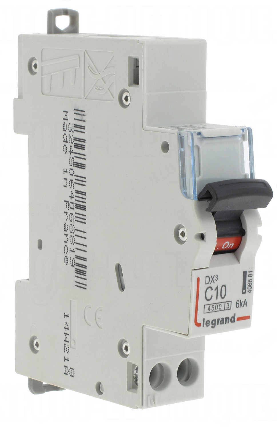 Disjoncteur 10A 6kA courbe C phase neutre Legrand DX3 auto