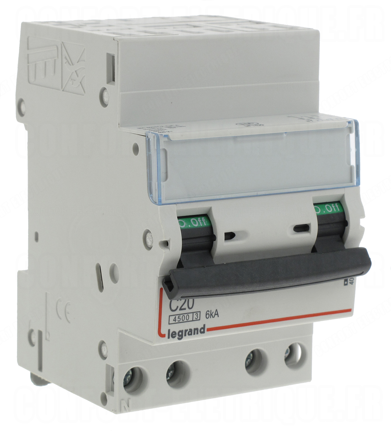 Disjoncteur 20A 6kA courbe C tétrapolaire Legrand DX3 auto