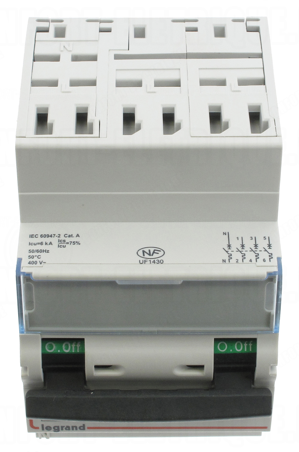 Disjoncteur 20A 6kA courbe C tétrapolaire Legrand DX3 auto