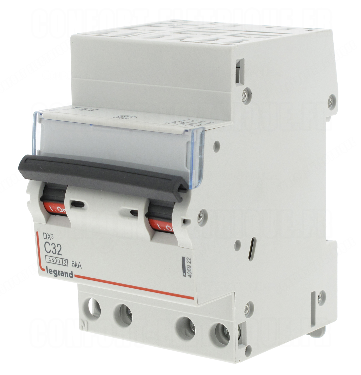 Disjoncteur 32A 6kA courbe C tétrapolaire Legrand DX3 auto