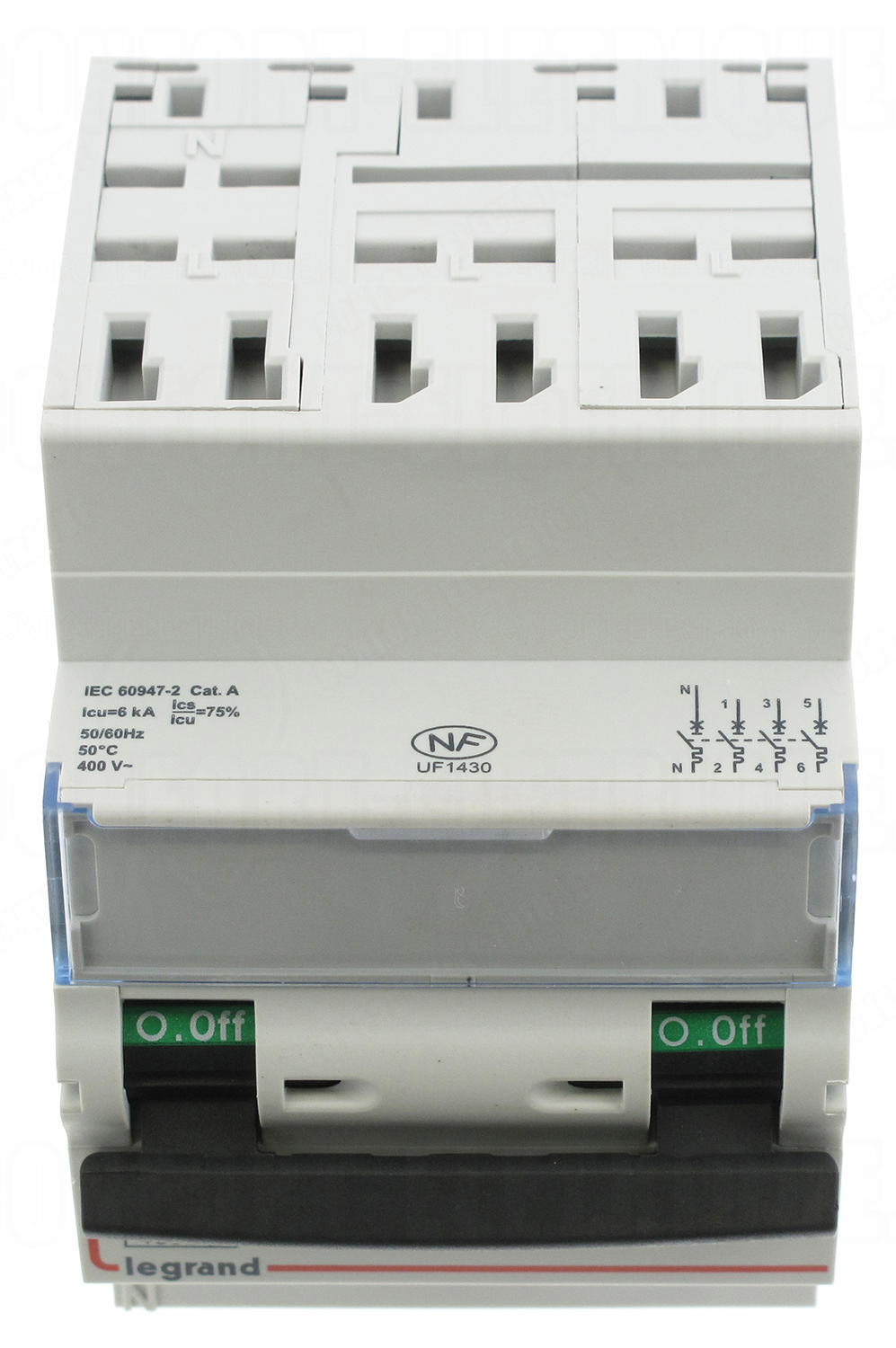 Disjoncteur 32A 6kA courbe C tétrapolaire Legrand DX3 auto