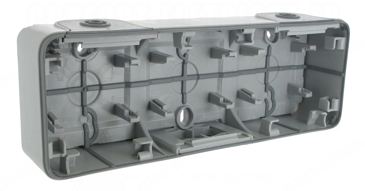 Boitier Plexo saillie 3 postes horizontal (composable) - 34,..