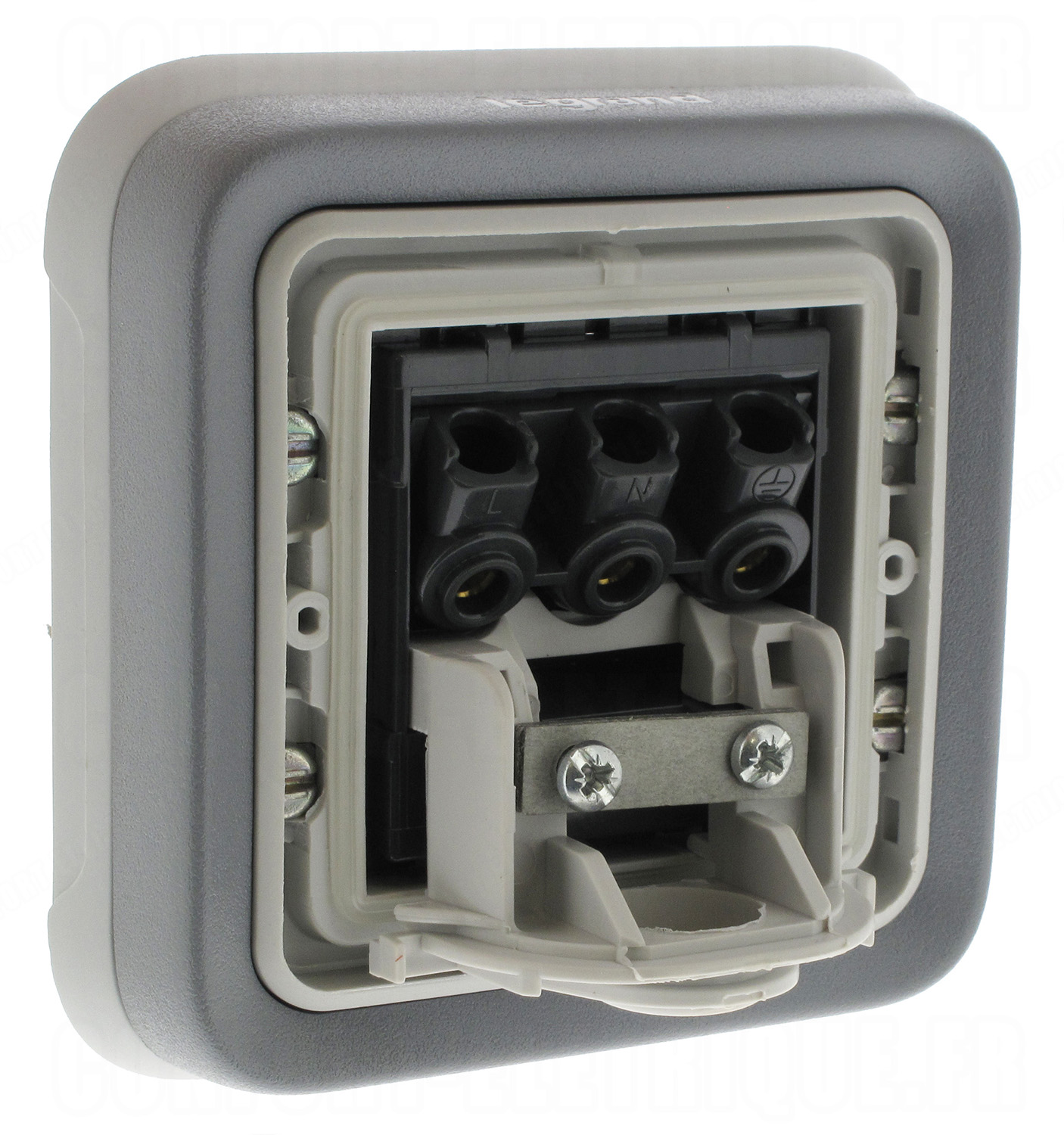 Sortie de câbles encastré 20A bornier Legrand Plexo Gris - 5..