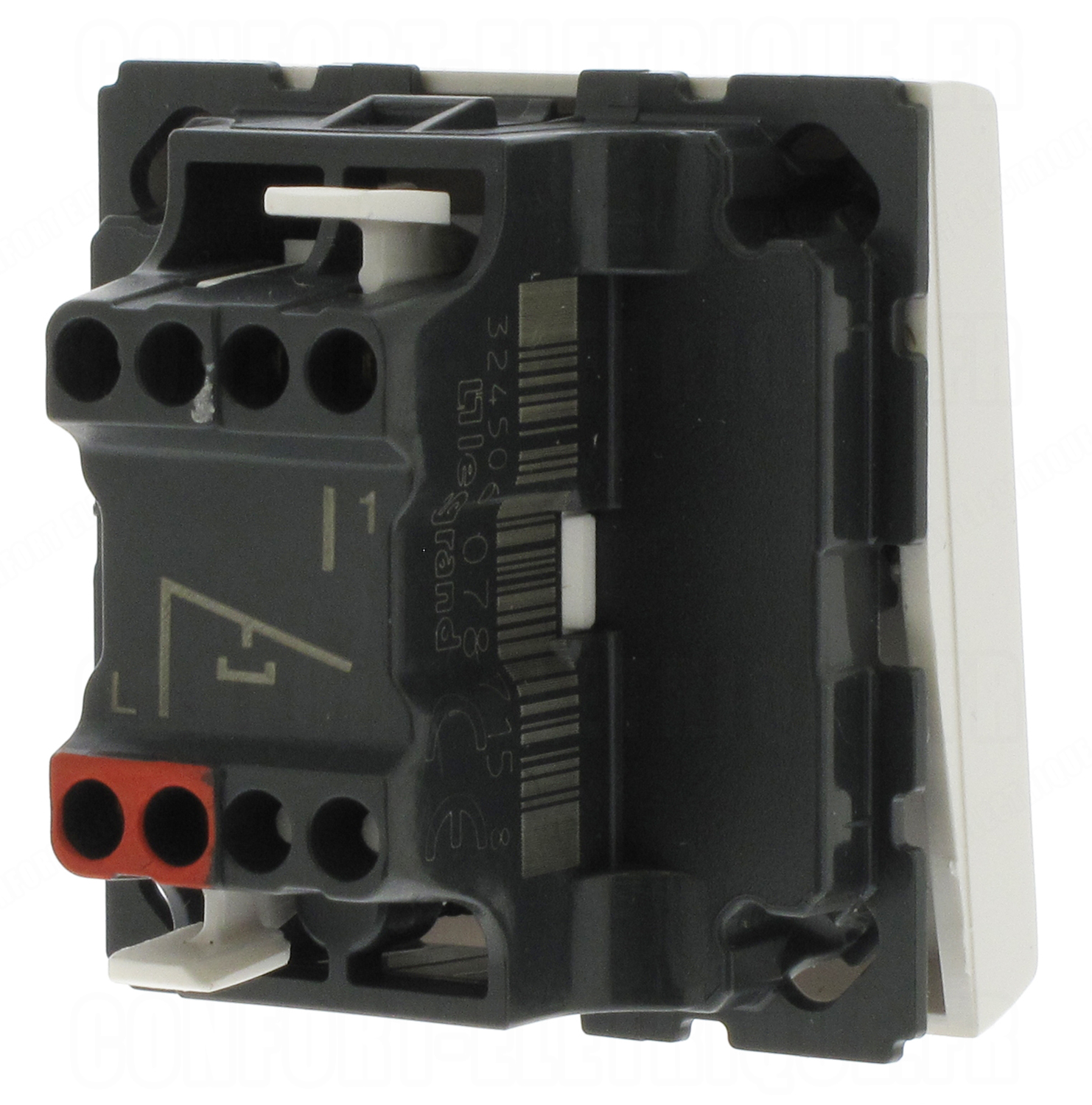 Bouton poussoir 2 modules blanc Legrand Mosaic antimicrobien..