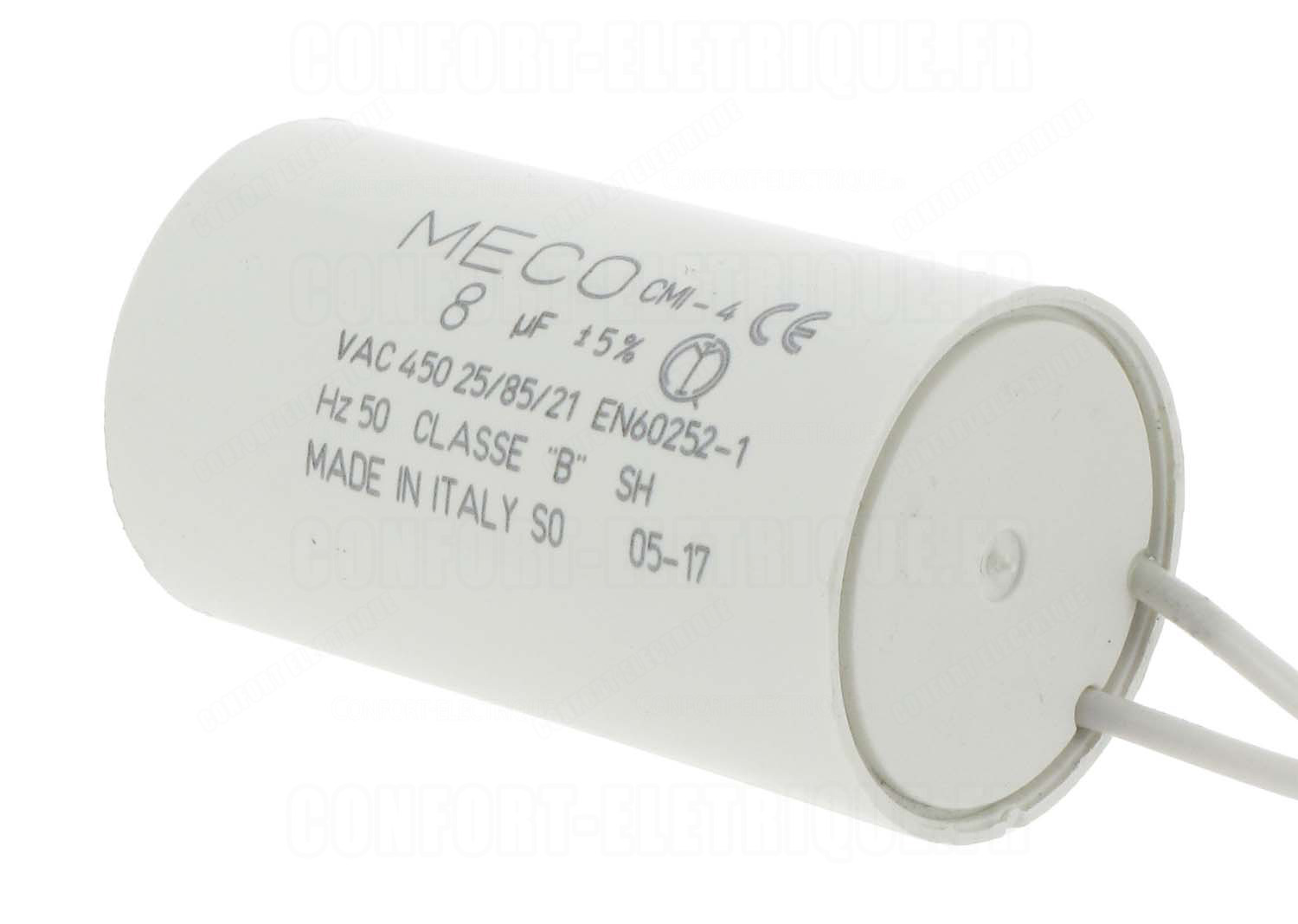 Condensateur de démarrage - A câbles - 8 Micro Farad - 11,92..