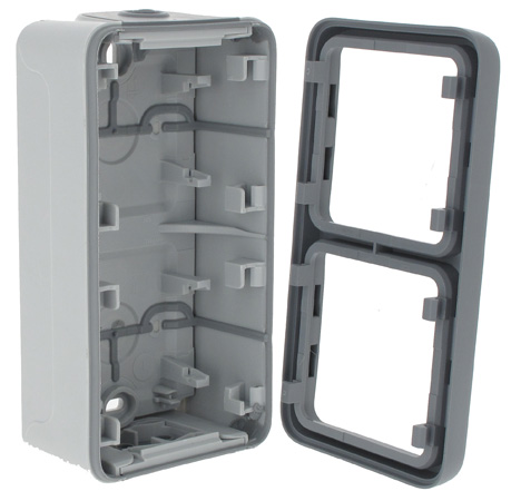 Boitier Plexo saillie 2 postes vertical (composable) - 17,35..