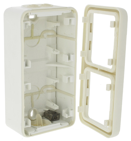 Boitier Plexo saillie 2 postes vertical blanc (composable)