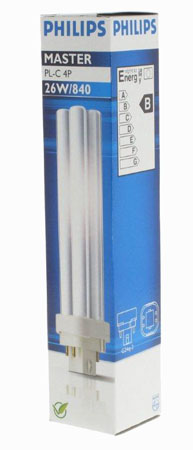 Ampoule MASTER PL-C G24q-3 4broches 26 Watts code couleur 84..